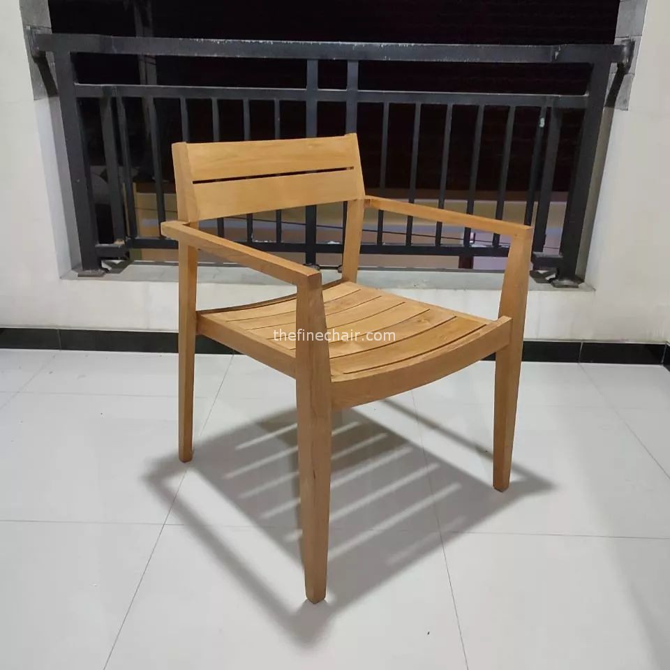 Teak Stacking Dining Arm Chair