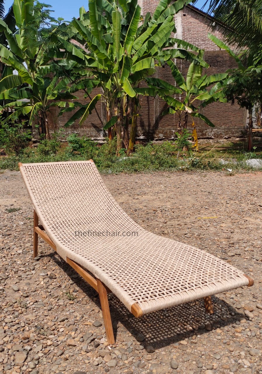 teak woven sun lounger